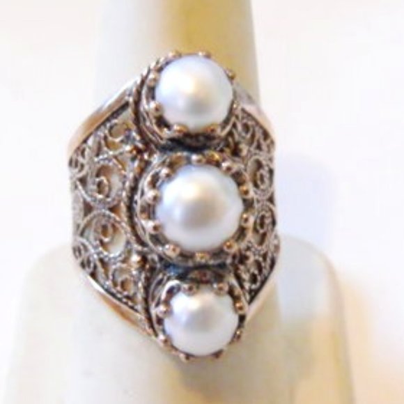 Ottoman Silver Collection | Jewelry | Ottoman Silver Jewelry Cultured Freshwater Pearl 3stone ...